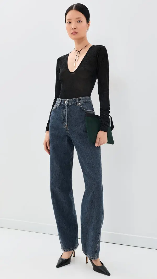 L'AGENCE Thalassa Velvet High Cut Thong Bodysuit