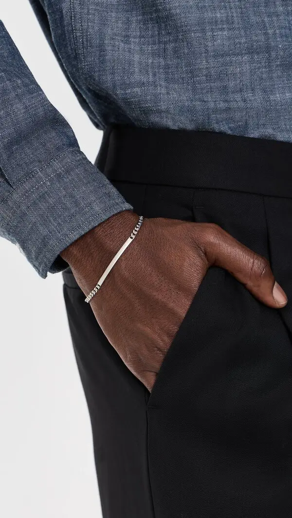 Miansai 3mm Matte Sterling Silver Id Chain Bracelet