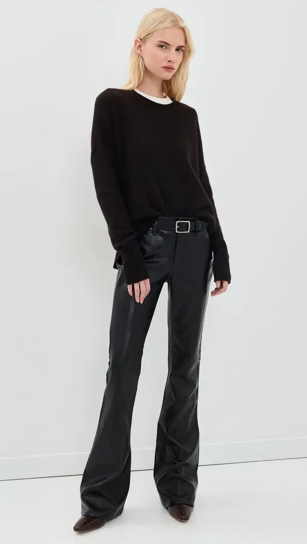 Rag & Bone Kinsley Faux Leather Low-rise Full Length Bootcut Pants