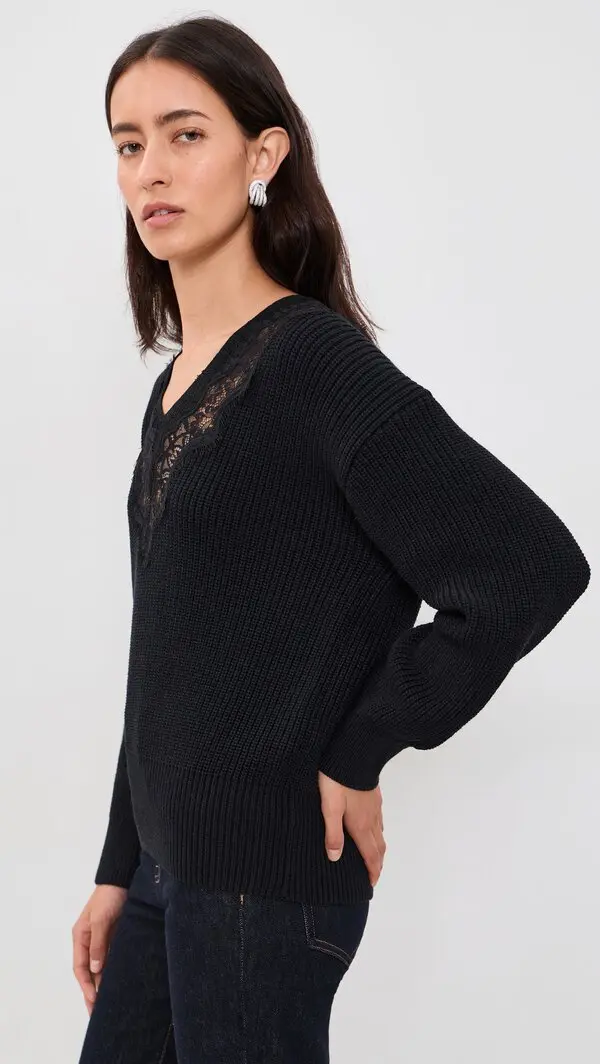 PISTOLA Chiara V Neck Lace Sweater