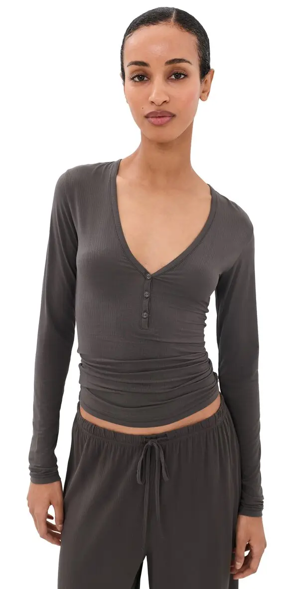 SKIMS Cloud Sleep Henley Top