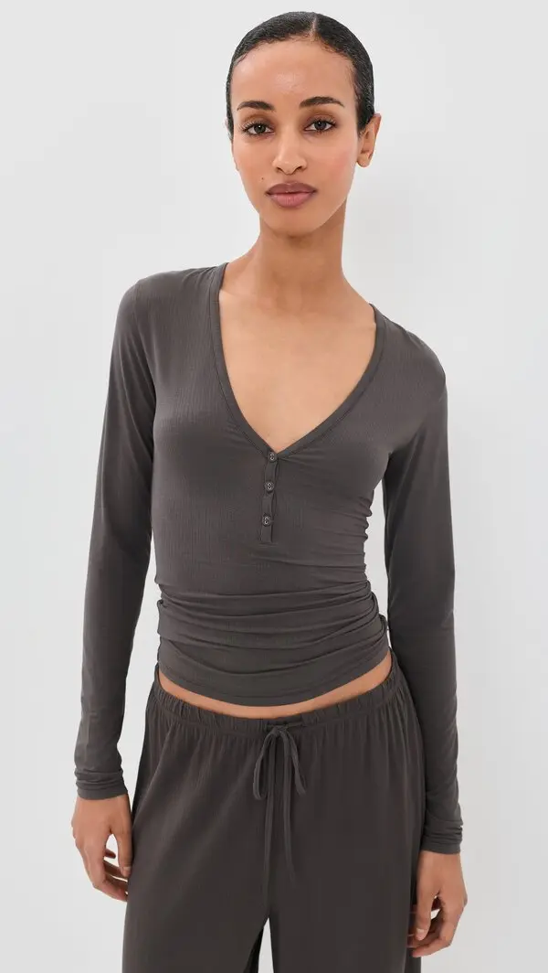 SKIMS Cloud Sleep Henley Top