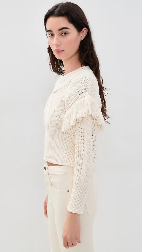 L'AGENCE Ottavia Lace Back Cable Pullover