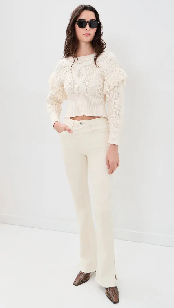 L'AGENCE Ottavia Lace Back Cable Pullover