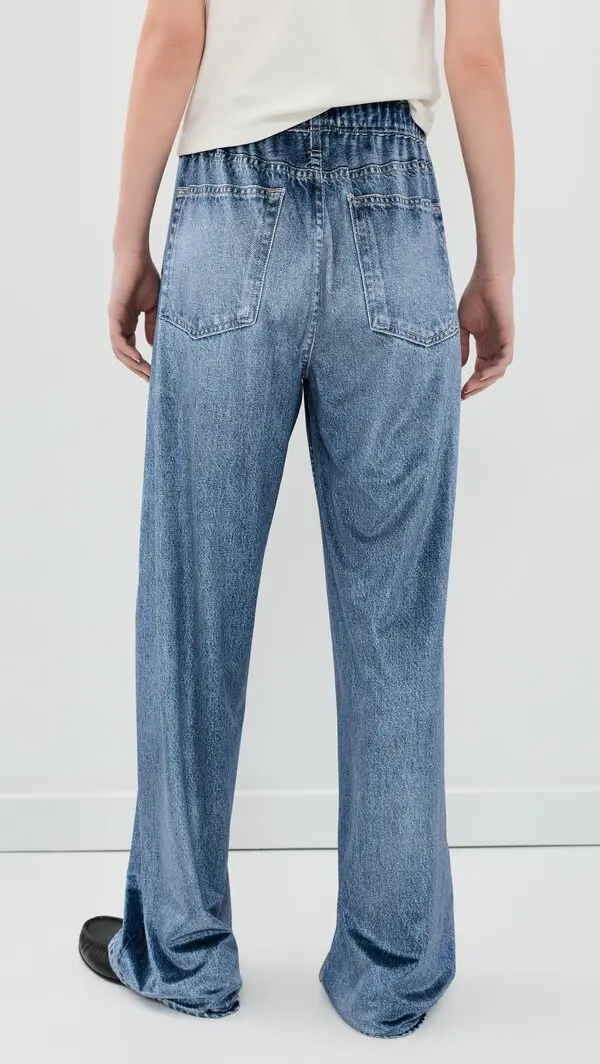 Rag & Bone Miramar Velvet Wide Leg Pull On Sweatpants