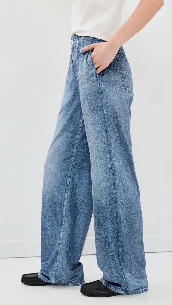 Rag & Bone Miramar Velvet Wide Leg Pull On Sweatpants