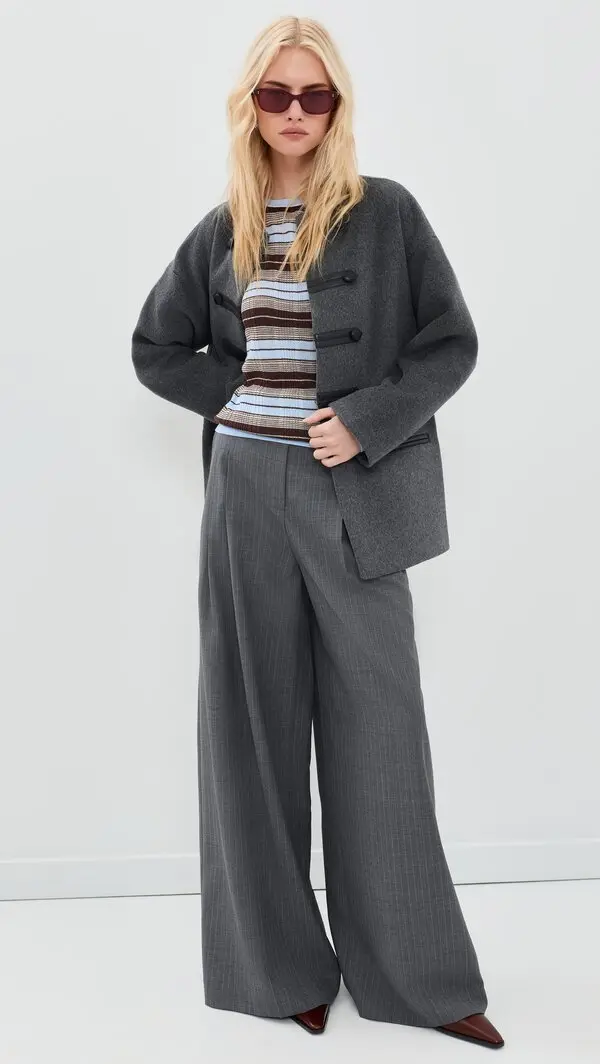 Rag & Bone Teresa Silk Blend Stripe Crew Pullover