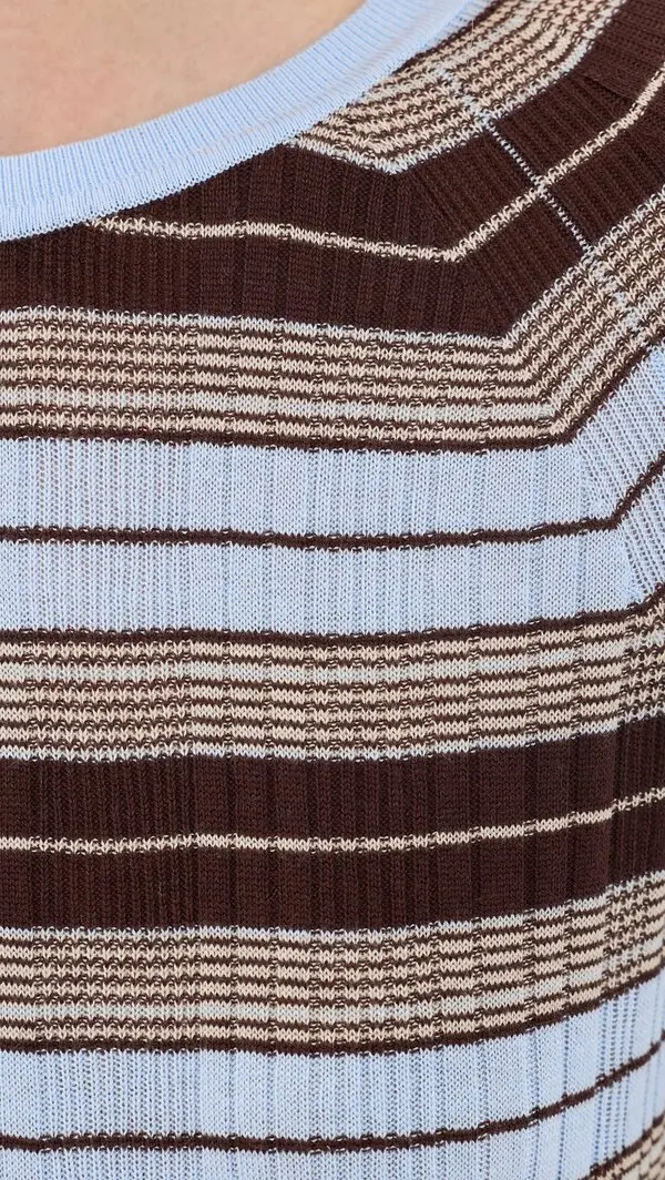 Rag & Bone Teresa Silk Blend Stripe Crew Pullover