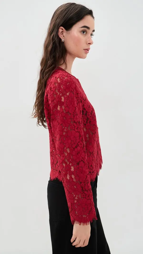 FRAME The Lace Button Down Blouse