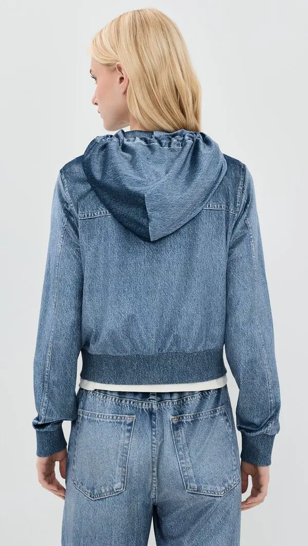 Rag & Bone Miramar Velvet Zip Up Hoodie