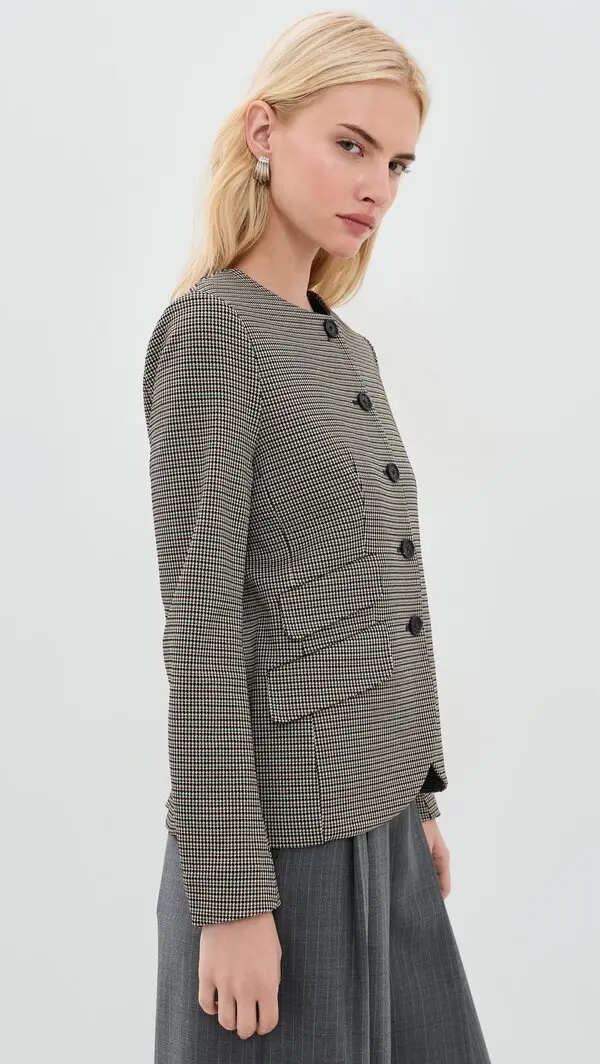 Rag & Bone Collarless Slade Ponte Jacquard Blazer
