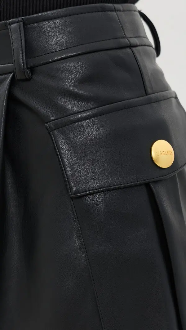 L'AGENCE Clairmont Faux Leather Cargo Shorts