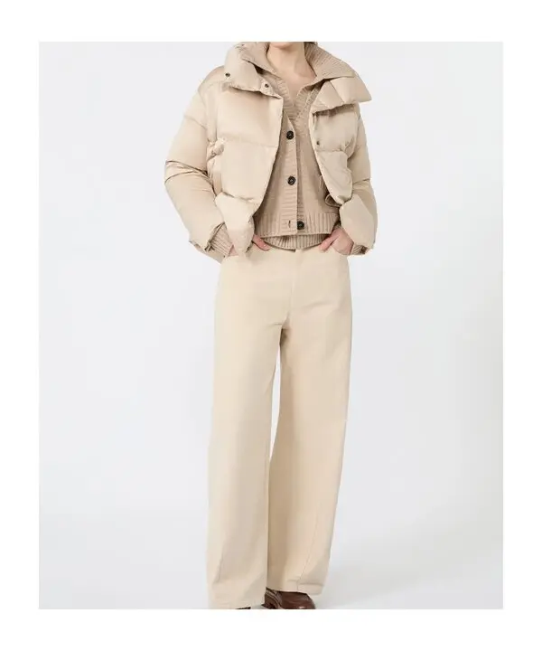 Max Mara Short Down Jacket In Technical Satin