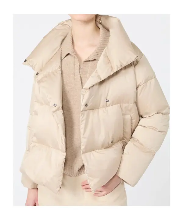 Max Mara Short Down Jacket In Technical Satin
