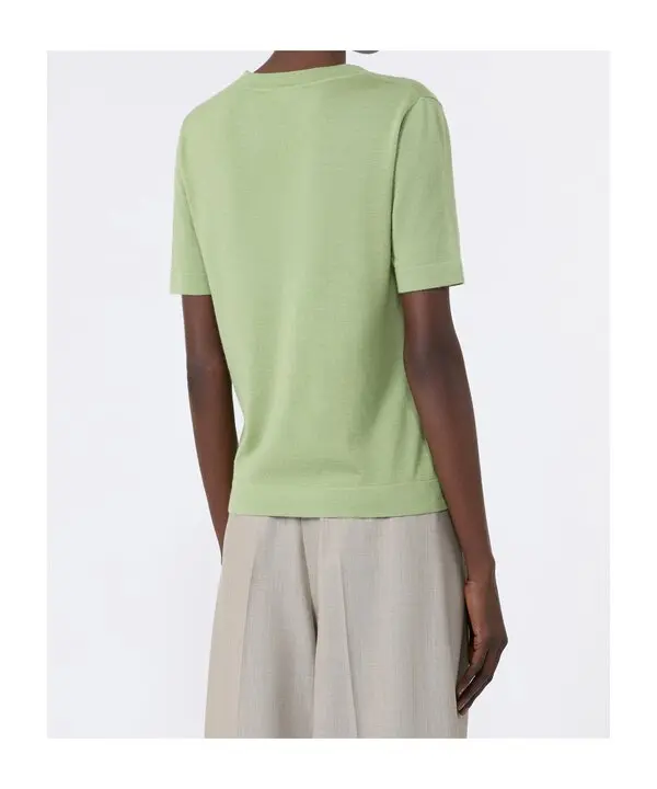 Max Mara Crew Neck Short-sleeved Knit Sweater