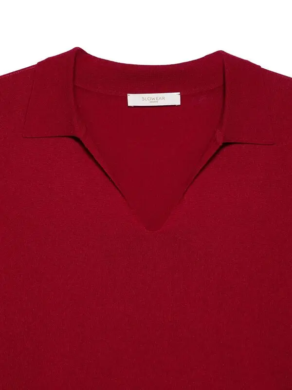 ZANONE V-neck Polo In Wide Fit In Flexwool