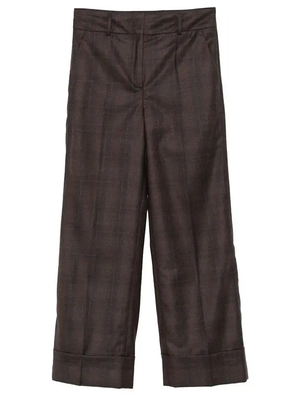 Incotex Arys Check Wool Trousers With Crease