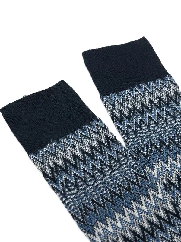 Missoni High Socks In Zig-zag Cotton