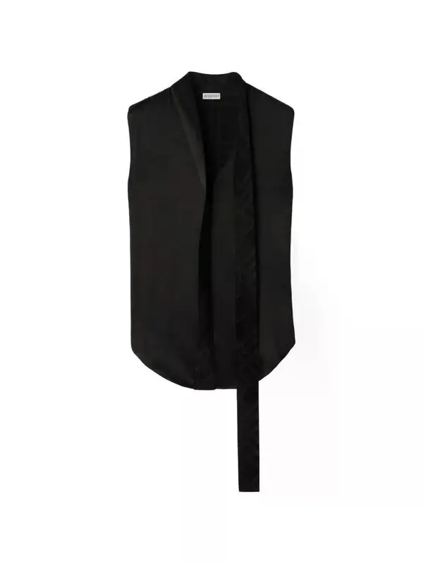 Burberry Check Silk Scarf Top - Black