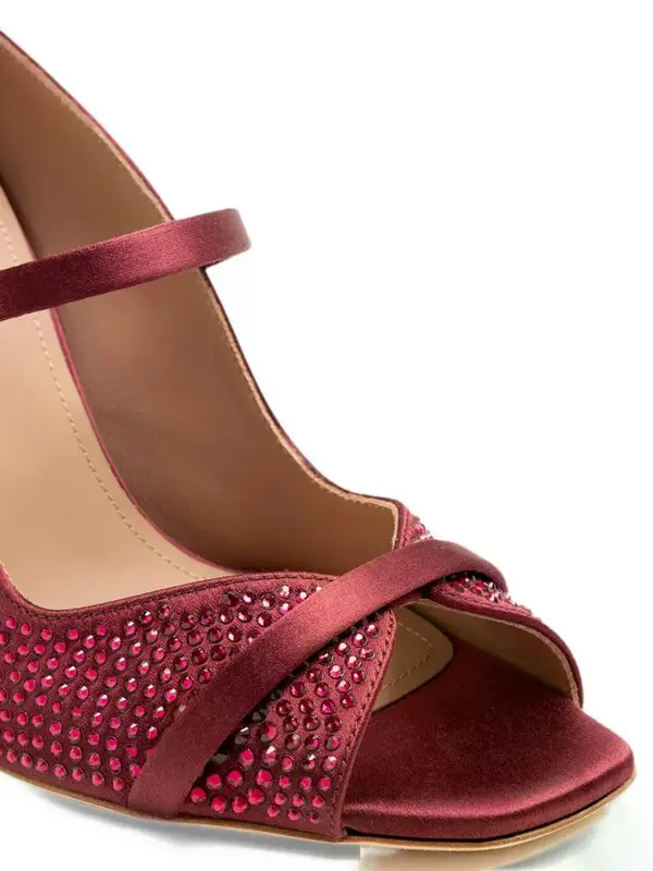 MALONE SOULIERS Cynthia Crystal-embellished Satin Sandals