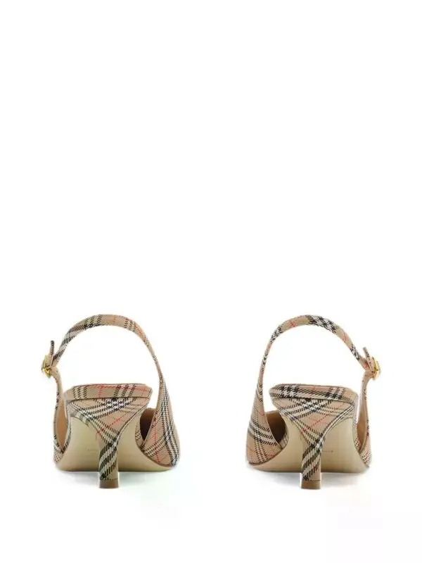 Burberry Check Dame Slingback Pumps