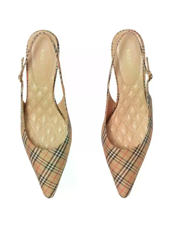 Burberry Check Dame Slingback Pumps