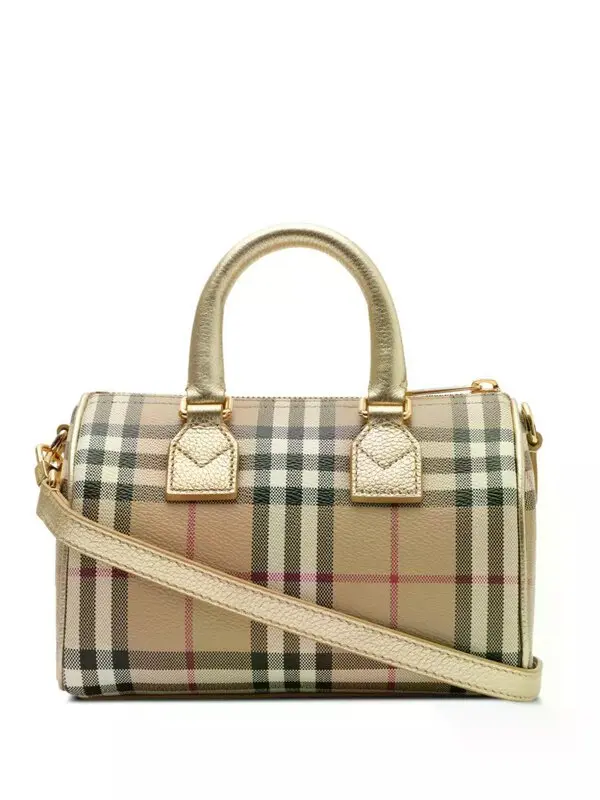 Burberry Mini Check Bowling Bag - Neutrals
