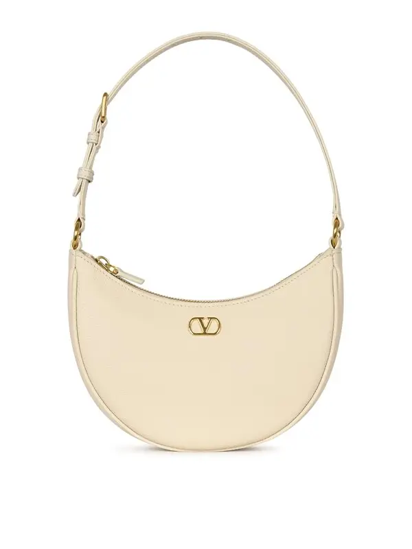 Valentino Garavani Mini Hobo | Vlogo Signature | Vit. Soft Grain/a.brass Logo - Neutral