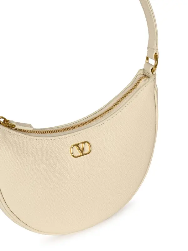 Valentino Garavani Mini Hobo | Vlogo Signature | Vit. Soft Grain/a.brass Logo