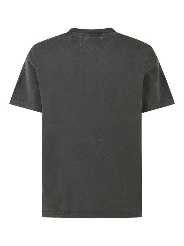 GOLDEN GOOSE Golden M's Regular T-shirt Distressed Cotton Jersey With Logo