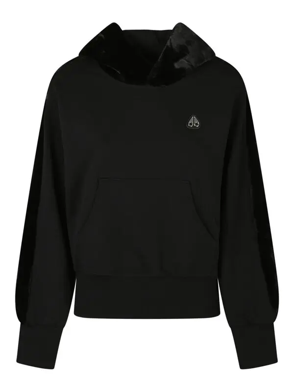 Moose Knuckles Mix Media Bunny Hoodie - Black