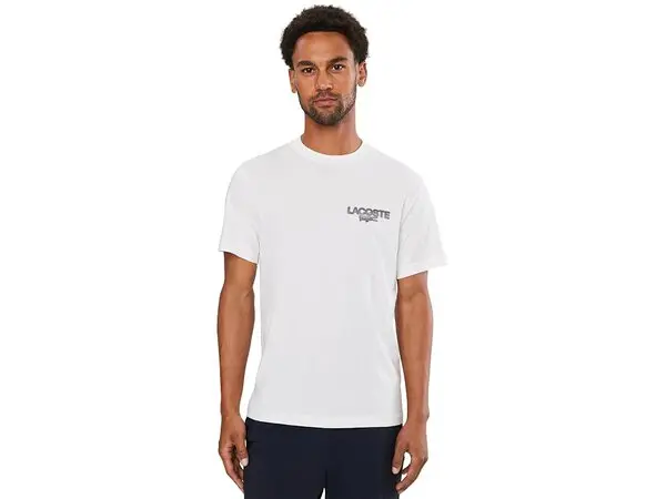 Lacoste Tennis Print Jersey T-shirt T Shirt - Flour