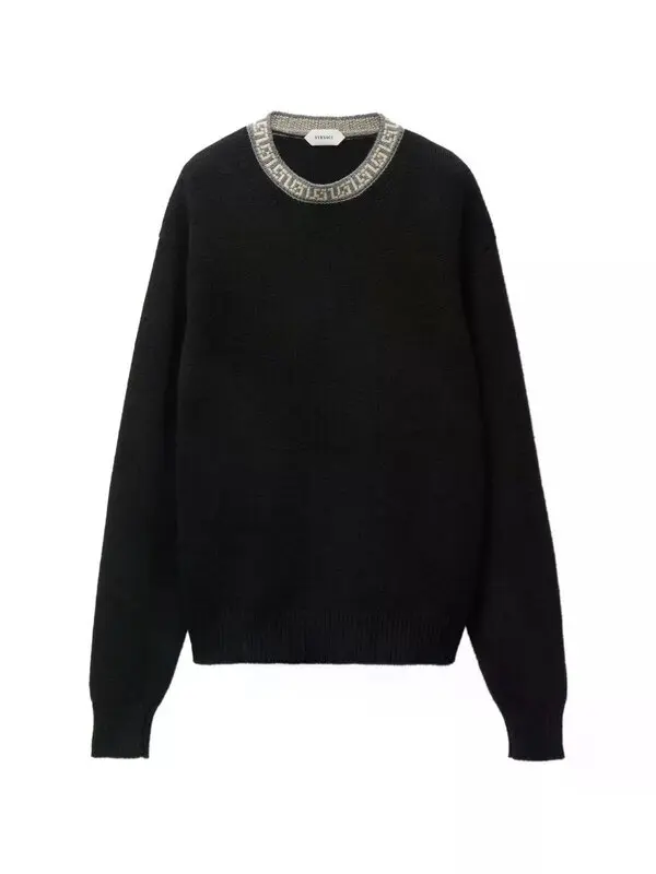 Versace Greca-trim Sweater - Black