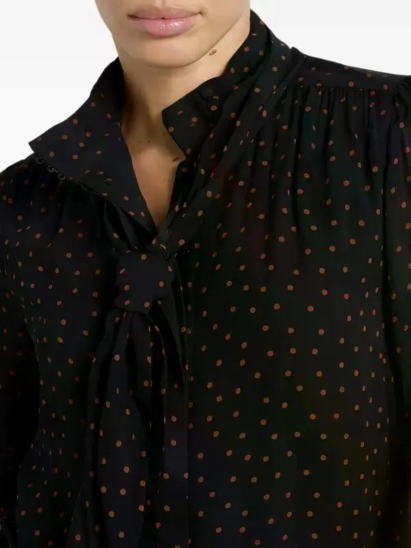 Maison123 Spirit Polka-dot Pussy-bow Blouse