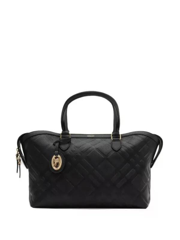 Burberry Small Embossed-check Zip Tote