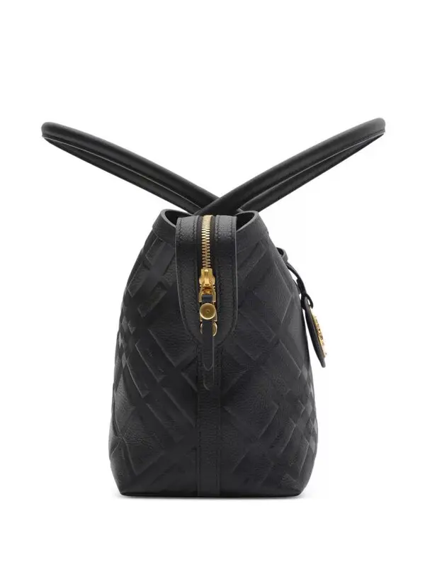 Burberry Small Embossed-check Zip Tote