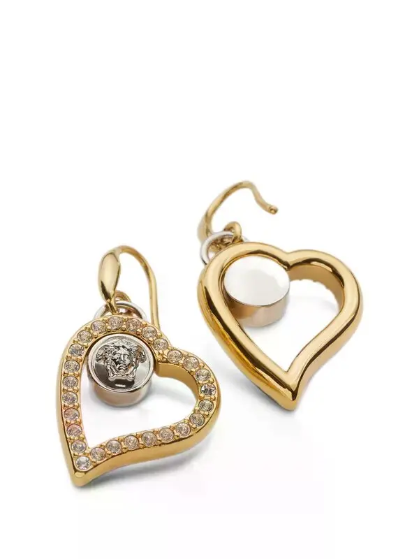Versace Medusa Crystal-embellished Heart Earrings