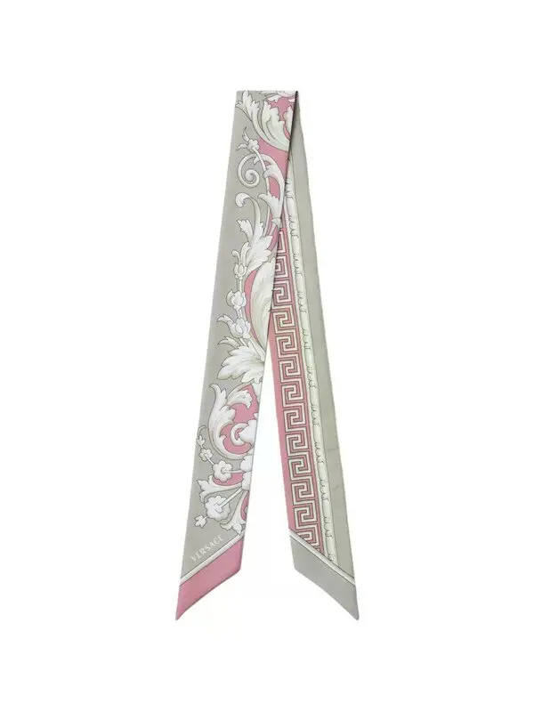 Versace Printed Silk Twill Ribbon - Grey