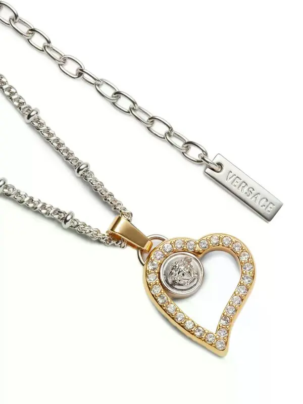 Versace Crystal-embellished Heart-pendant Bracelet