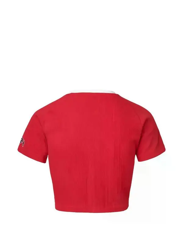 VALE FOREVER Candy Cane Logo-print Cropped T-shirt