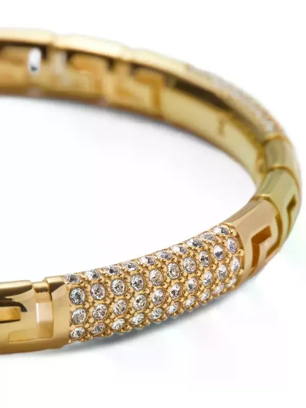 Versace Greca Crystal-embellished Cuff Bracelet