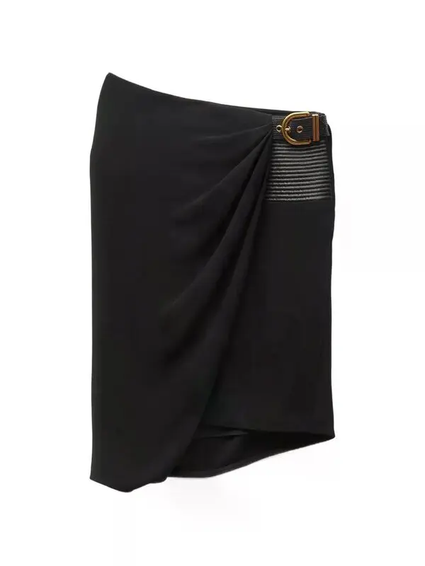 Versace Buckle-detail Draped Skirt - Black