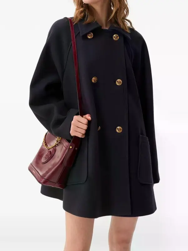 Versace Double-breasted Medusa-button Coat - Blue