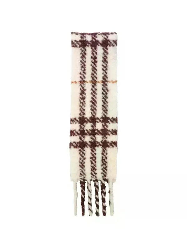 Burberry Narrow Check Alpaca-wool-blend Bouclé Scarf