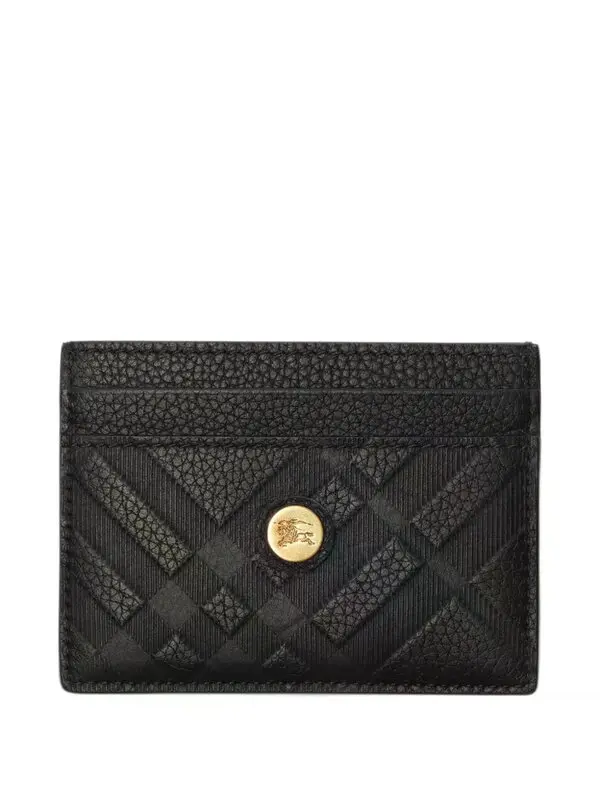Burberry Embossed Check Card Case - Black