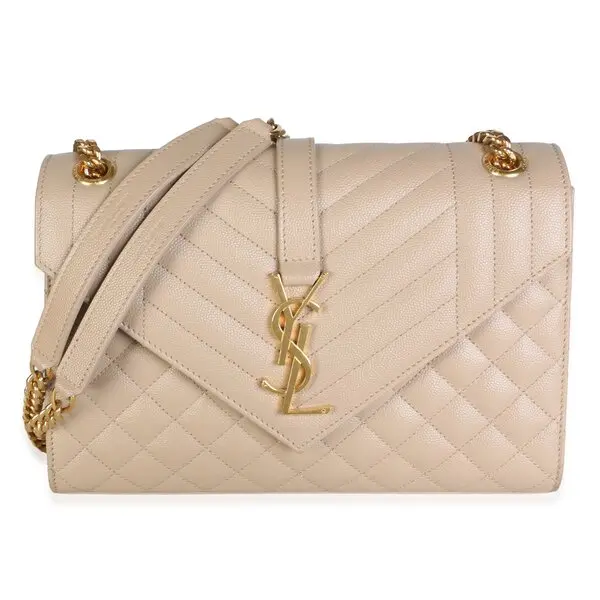Saint Laurent Grain De Poudre Grain De Poudre Mixed Matelasse Triquilt Med - Beige