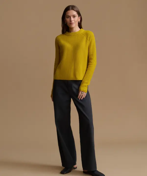 Jenni Kayne Cashmere Fisherman Sweater - Yellow