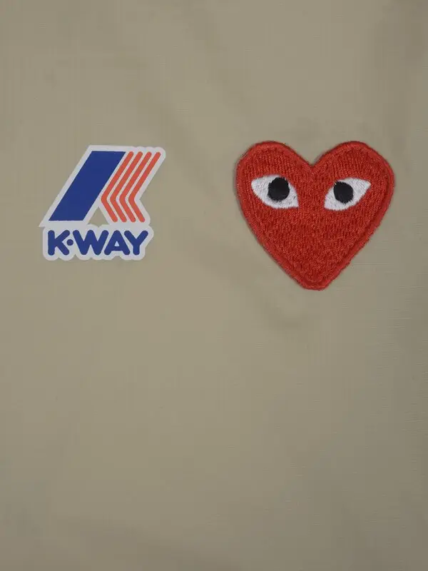 Play Comme Des Garcon K-way Half Zip Jacket Red Emblem