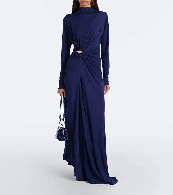 Bottega Veneta Asymmetric Gathered Jersey Gown