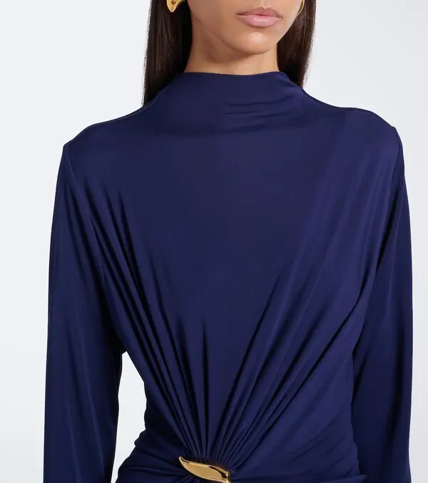 Bottega Veneta Asymmetric Gathered Jersey Gown